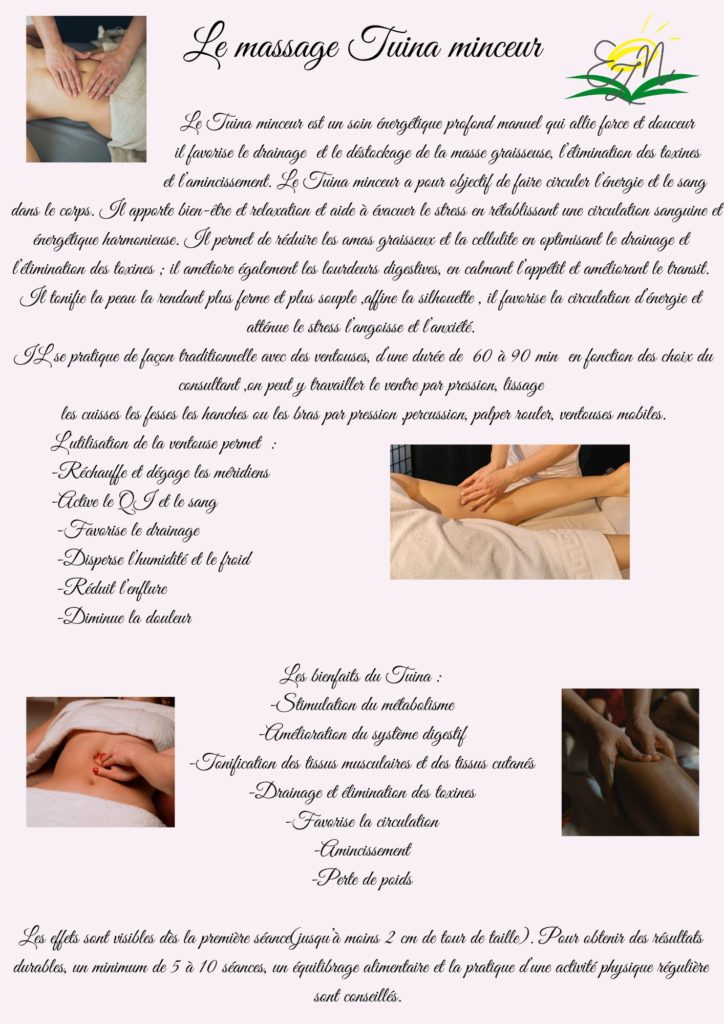 Massage tuina minceur/bien-être/perte de poids/drainage/détox